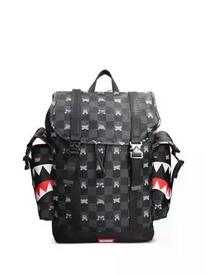SPRAYGROUND Check Pattern Shark Mouth Backpack - Black