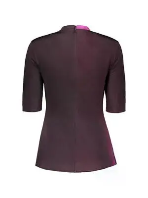 ELLERY Gradient Print High Neck Elbow-sleeve Top - Purple