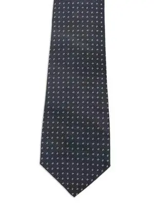 Kiton Micro-pattern Silk Neck Tie - Blue