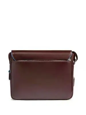 PIQUADRO Logo-plaque Leather Crossbody Bag - Brown