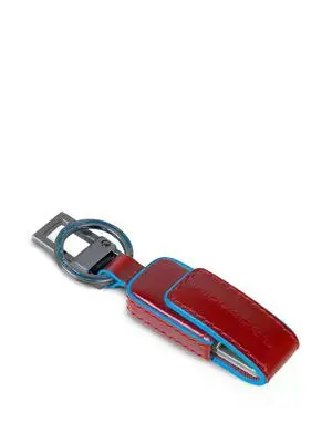 PIQUADRO Leather Usb Keychain - Red