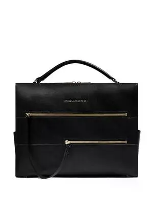 PIQUADRO Leather Laptop Bag - Black