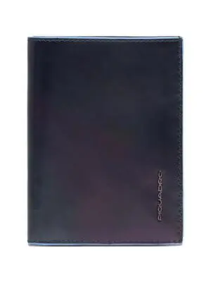 PIQUADRO Vertical Leather Wallet - Blue