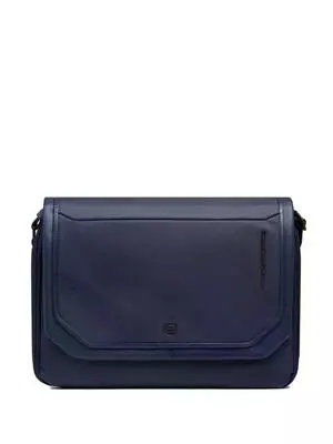 PIQUADRO Leather Trim Messenger Bag