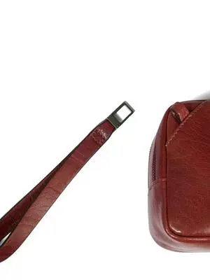 PIQUADRO Logo-plaque Leather Clutch Bag - Red