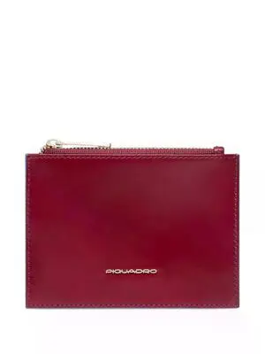 PIQUADRO Leather Coin Wallet - Red