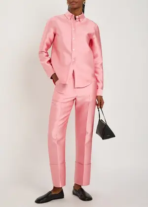 Calvin Klein Eva Turn-up Duchess Satin Trousers