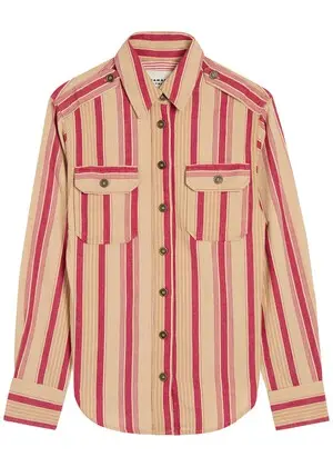 Isabel Marant Gelva Striped Cotton Shirt - Beige