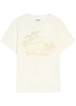 Isabel Marant Étoile Zewel" Printed Cotton T-shirt - White