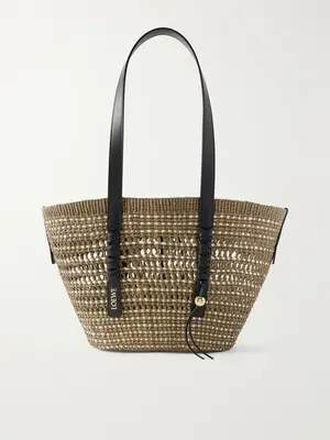 Loewe Braided Raffia Tote - Green