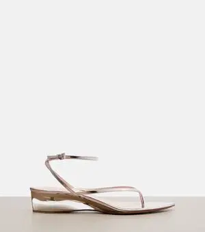 Alaïa Leather Wedge Thong Sandals