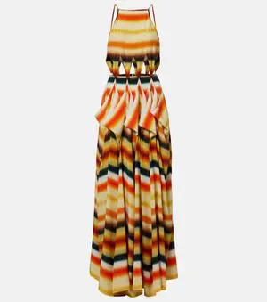Loewe Striped Silk Maxi Dress - Multicoloured