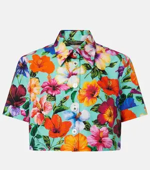 Dolce & Gabbana Floral Cotton Crop Top - Multicoloured