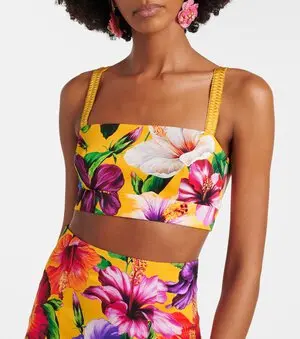 Dolce & Gabbana Floral Silk-blend Crop Top