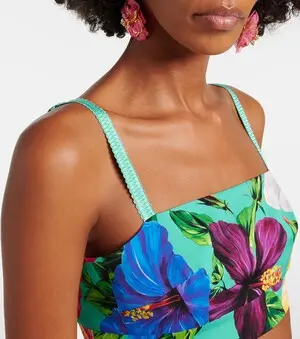 Dolce & Gabbana Floral Silk-blend Crop Top