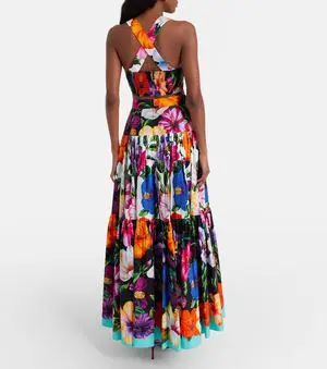 Dolce & Gabbana Floral Tiered Cotton Maxi Skirt