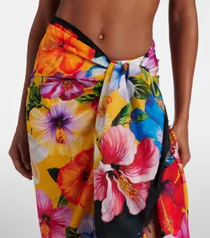 Dolce & Gabbana Floral Cotton Beach Cover-up - Multicoloured