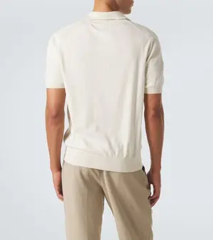 Canali Cotton And Silk Polo Shirt - Beige