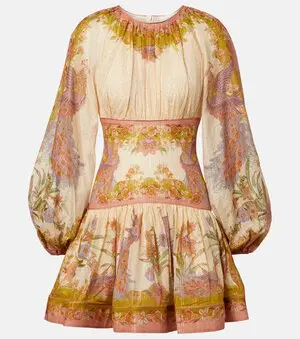 Zimmermann Indra Cotton And Silk-blend Mini Dress - Multicoloured