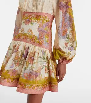 Zimmermann Indra Cotton And Silk-blend Mini Dress - Multicoloured