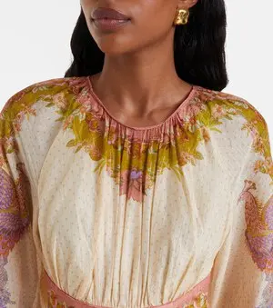 Zimmermann Indra Cotton And Silk-blend Mini Dress - Multicoloured