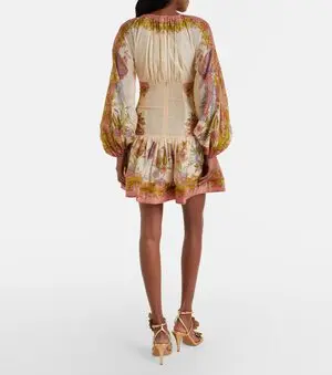 Zimmermann Indra Cotton And Silk-blend Mini Dress - Multicoloured