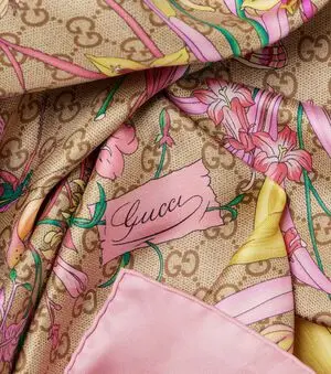 Gucci Gg Flora Silk Twill Scarf - Multicoloured
