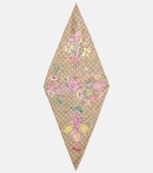 Gucci Gg Flora Silk Twill Scarf - Multicoloured