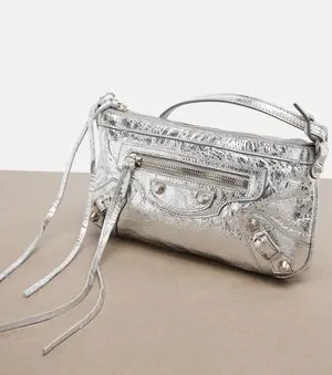 Balenciaga Le City Metallic Leather Shoulder Bag