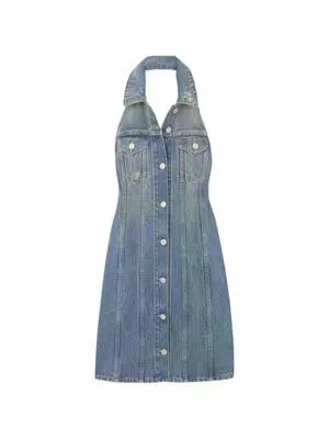 Givenchy Halterneck Denim Dress - Blue