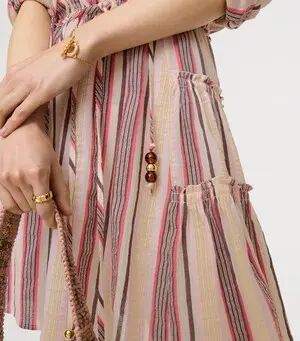 Burberry Cotton Voile Striped Mini Dress