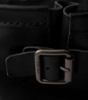 Prada Leather Biker Boots - Black
