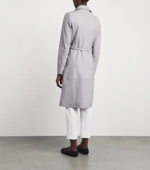 Eleventy Nappa Leather Trench Coat