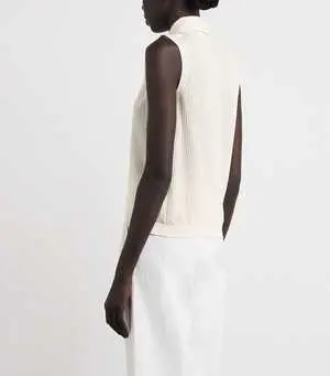 Eleventy Cotton Knitted Sleeveless Polo Shirt