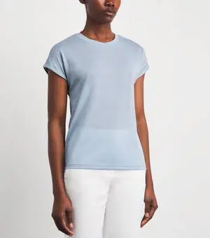 Eleventy Metallic Crewneck T-shirt - Blue