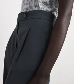 Eleventy Linen Tailored Trousers - Blue