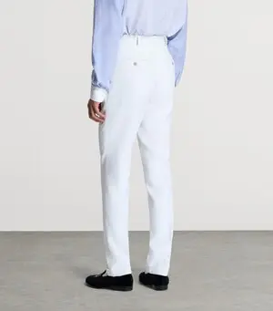 Dunhill Linen Double-pleated Formal Trousers