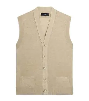 Dunhill Linen-cashmere Sweater Vest - Beige