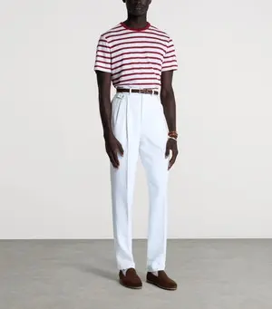 Dunhill Linen-cotton Stripe T-shirt