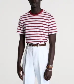 Dunhill Linen-cotton Stripe T-shirt