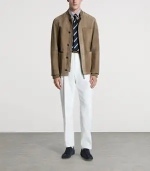 Dunhill Leather Three-pocket Jacket
