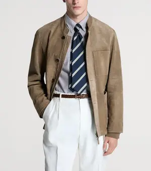Dunhill Leather Three-pocket Jacket