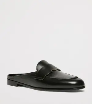 Max Mara Leather Logo-hardware Mules