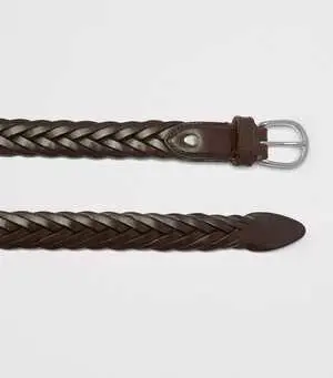 Dunhill Braided Leather Belt - Brown