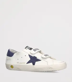 GOLDEN GOOSE Old School Velcro Leather Sneakers