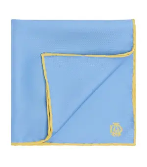 Dunhill Mulberry Silk Pocket Square - Blue