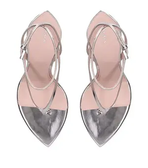 Alaïa Metallic Leather Wedge Sandals 90