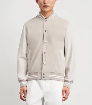 Eleventy Suede Giubbino Bomber Jacket