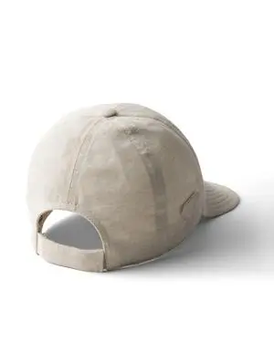 Prada Denim Baseball Cap With Triangle Logo