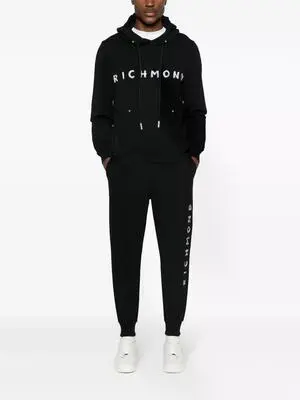 John Richmond Logo Embroidered Cotton Hoodie
